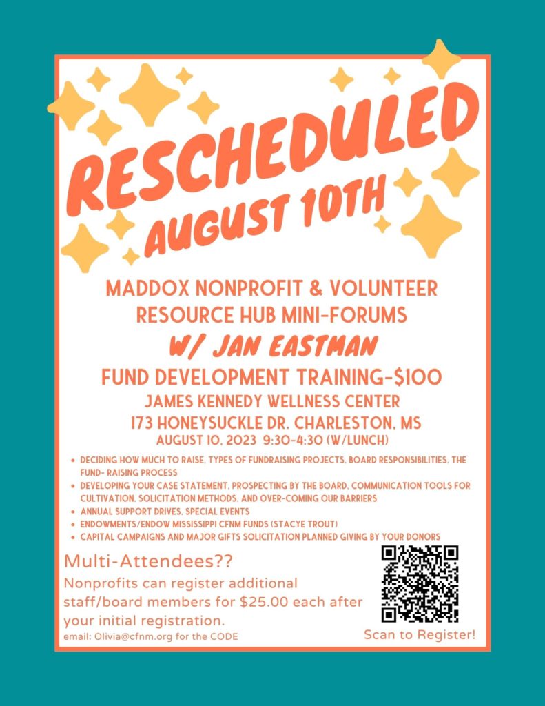 Updated Fund Development Training – Community Foundation of NW Mississippi