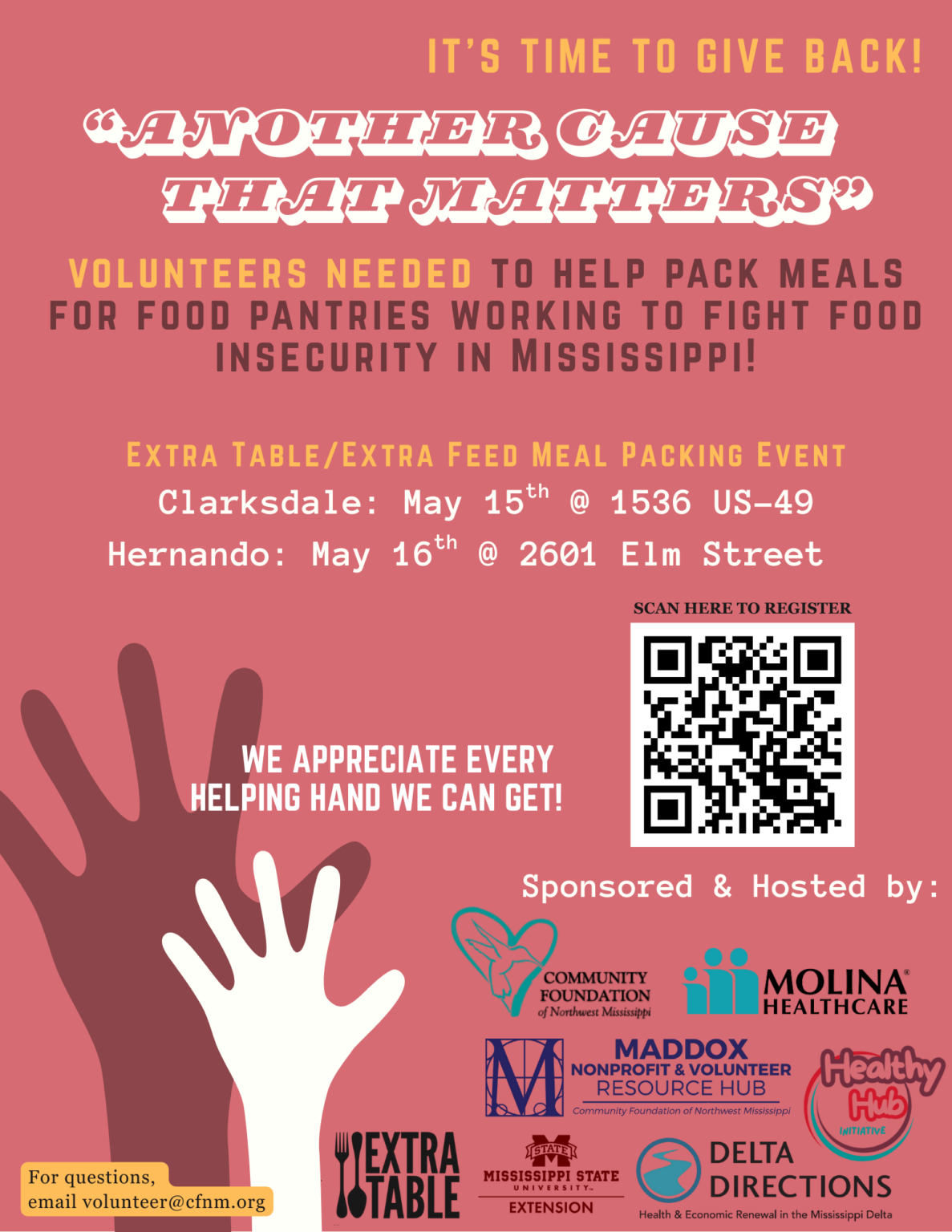 Extra Table Meal Packing Event! – Community Foundation of NW Mississippi